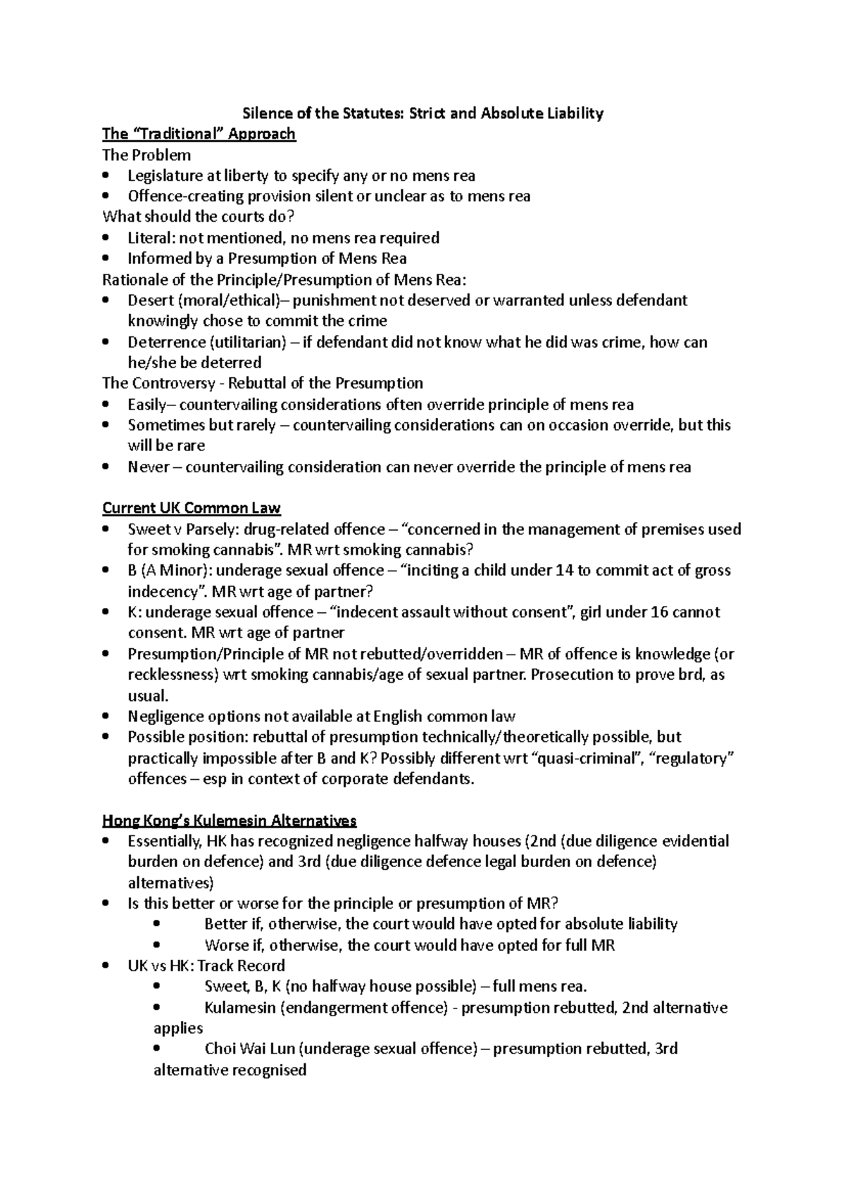 L6 slides MH - lesson 6 - Silence of the Statutes: Strict and Absolute ...