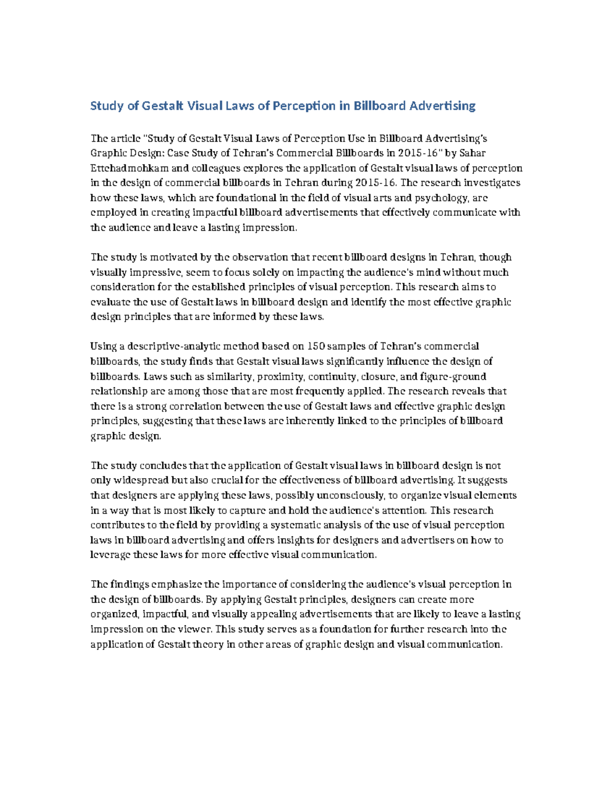 Gestalt Visual Laws in Billboard Advertising Summary - Study of Gestalt ...