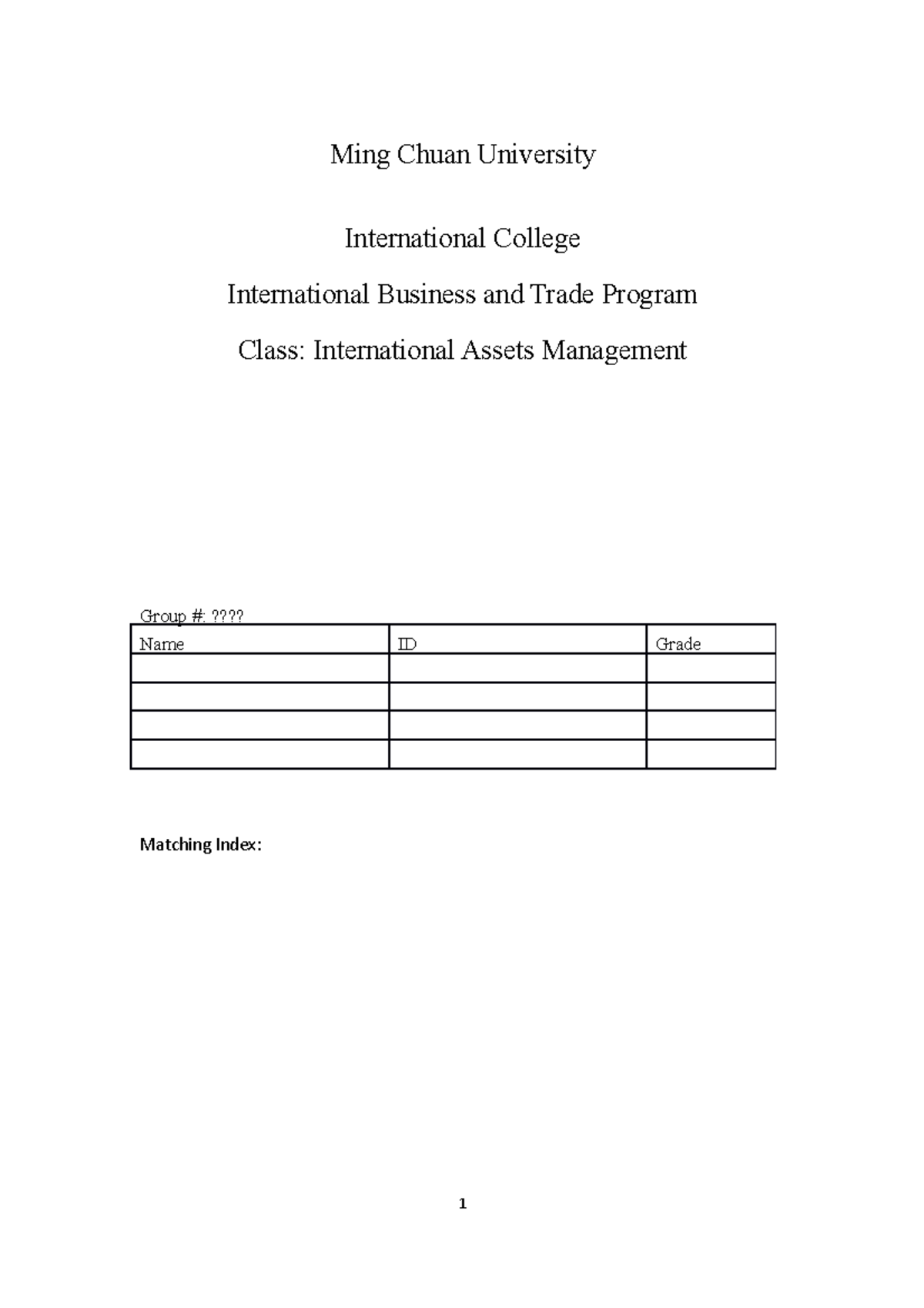 Report Template - Organizational Theory and Behavior (07347) - Ming Chuan University ...
