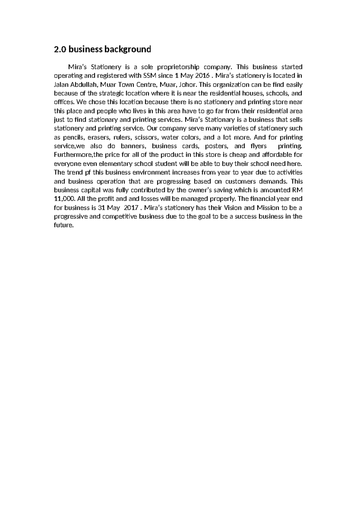 Business background and conclusions - 2 business background Mira’s ...