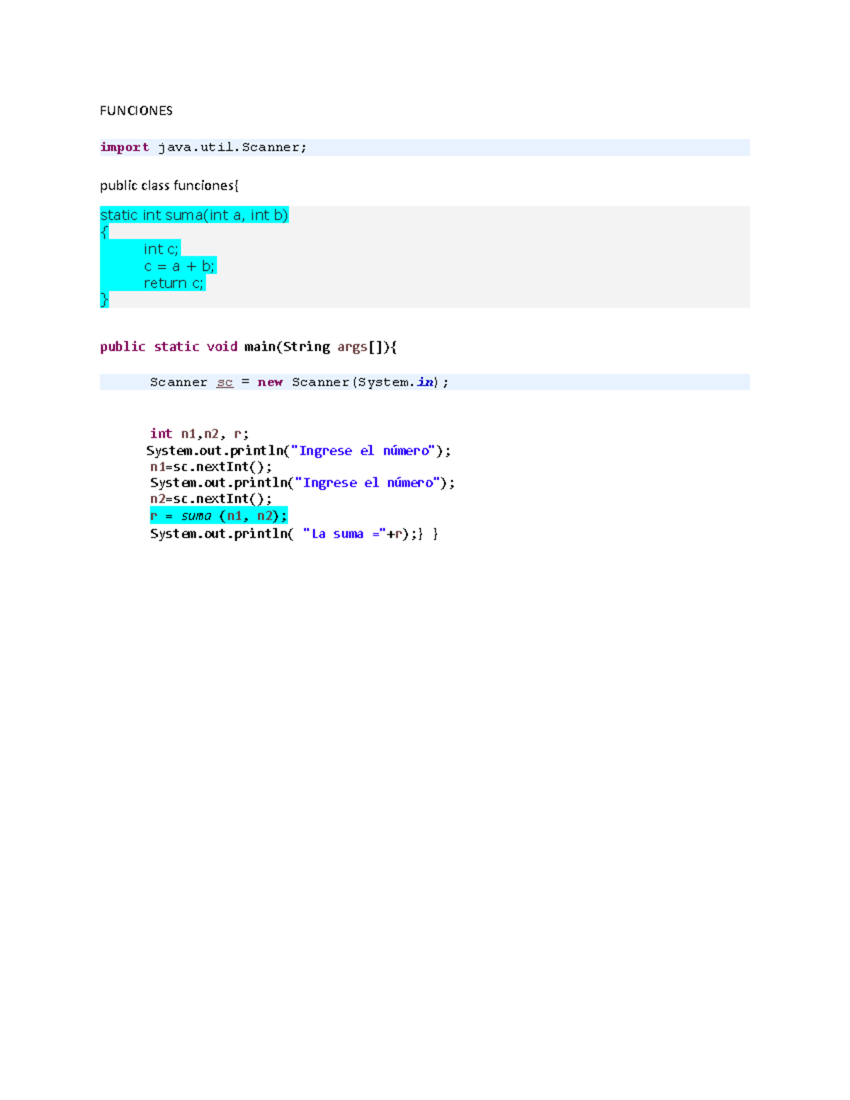 Funciones- Teoria 2 - teorica - FUNCIONES import java.util; public ...