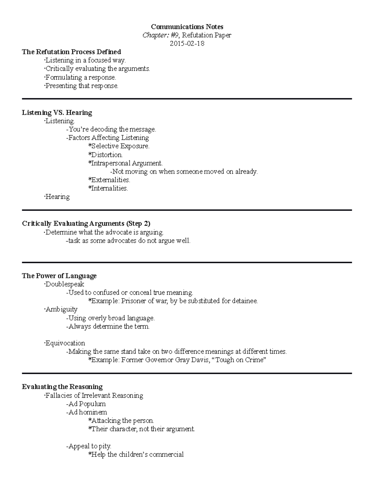 2015-02-11; Chapter 9 Refutation Paper - Communications Notes Chapter ...