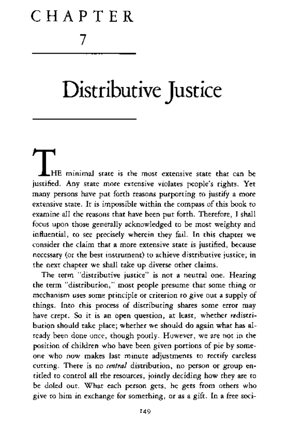 •Robert Nozick, Anarchy, State and Utopia “Distributive Justice”. New ...
