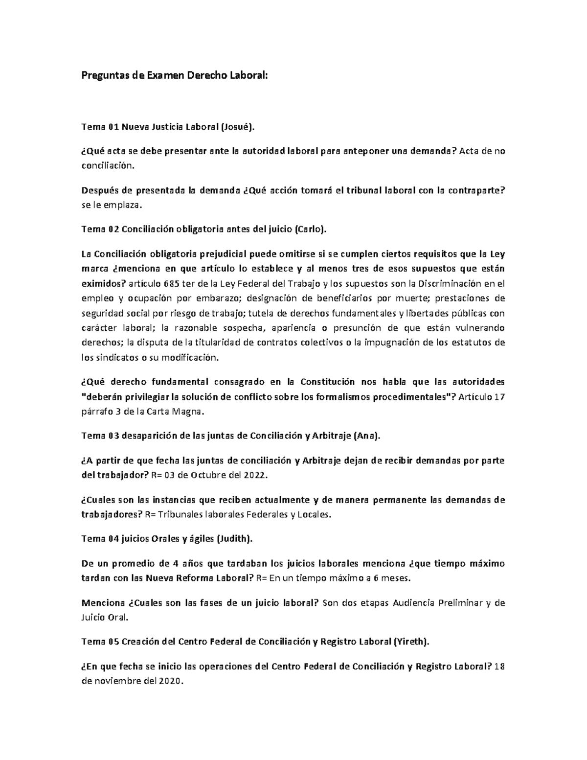 Preguntas del examen - fa fasdfas dfads - Preguntas de Examen Derecho ...