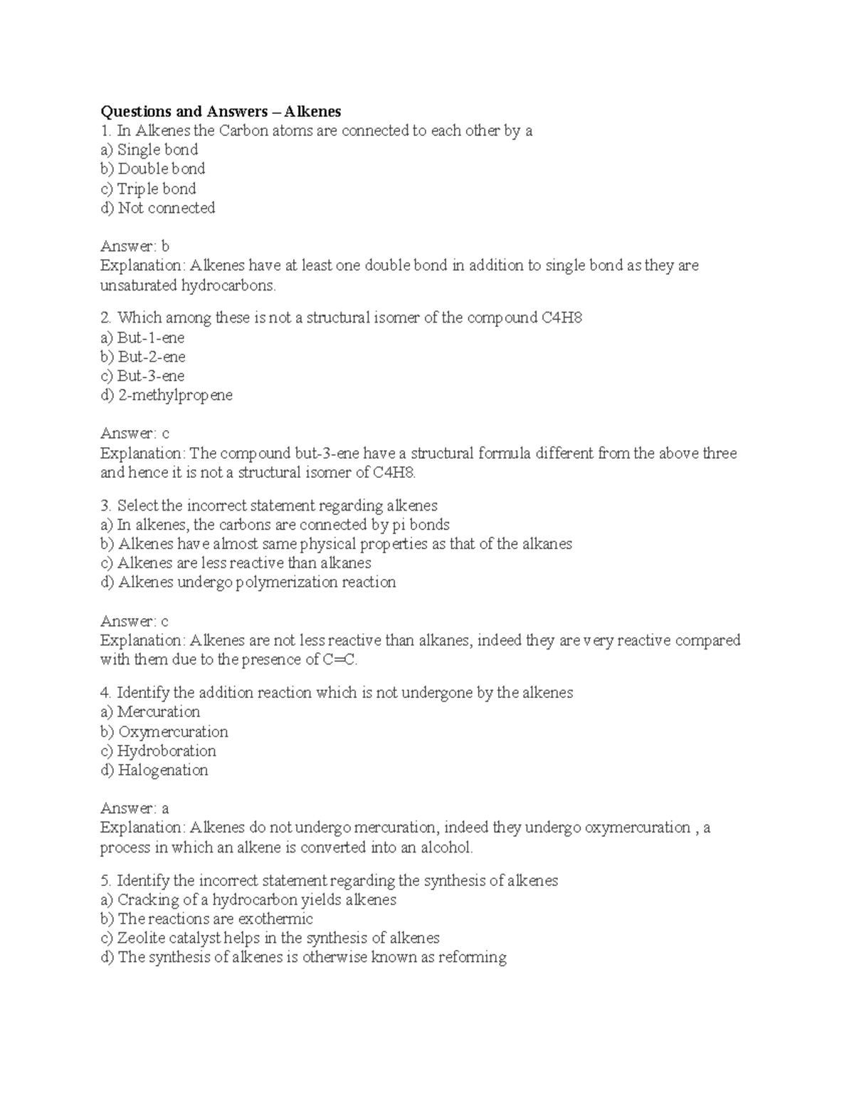 Mcq of alkene Mcq Of Alkene Of Organic Chemistry Questions And mcq-of-alkene-mcq-of-alkene-of-organic-chemistry-questions-and