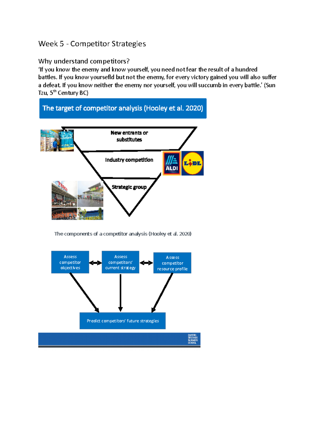 Week 5 Competitor Strategies - Week 5 - Competitor Strategies Why ...