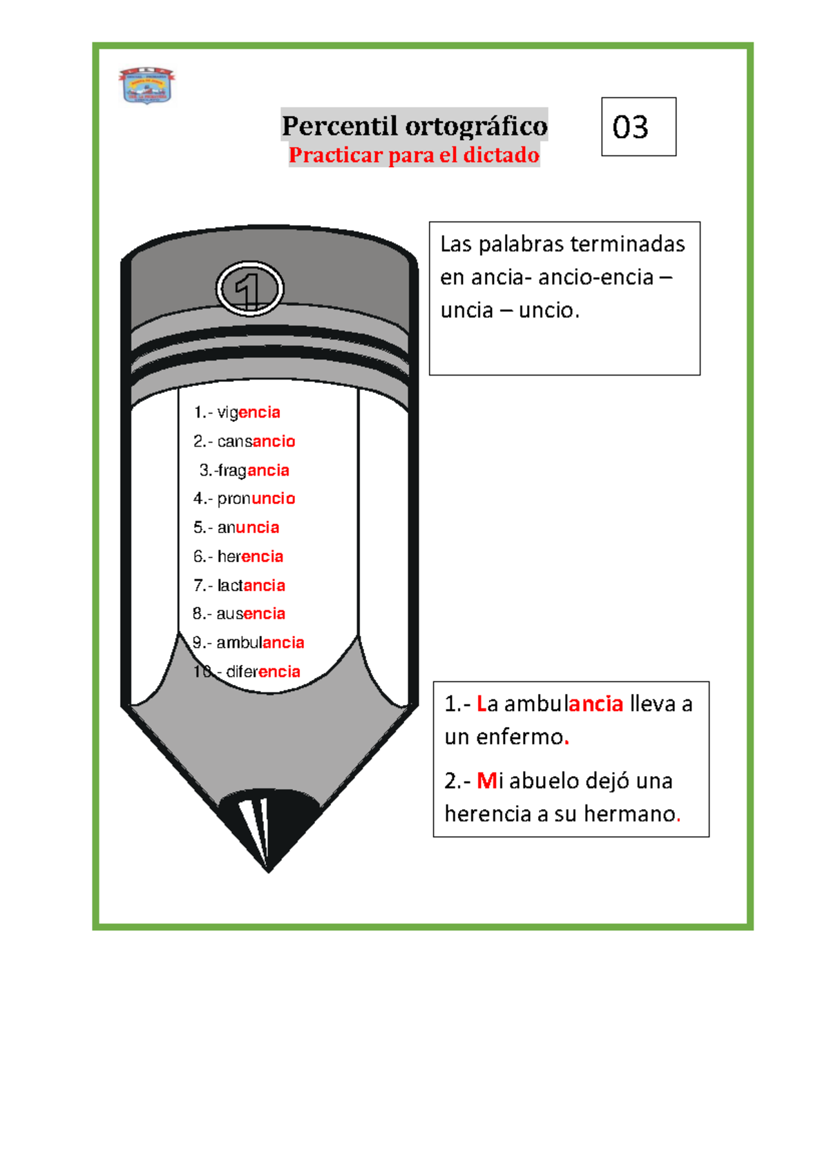 PDF 24 - SEMANA1 - Las palabras terminadas en ancia- ancio-encia ...