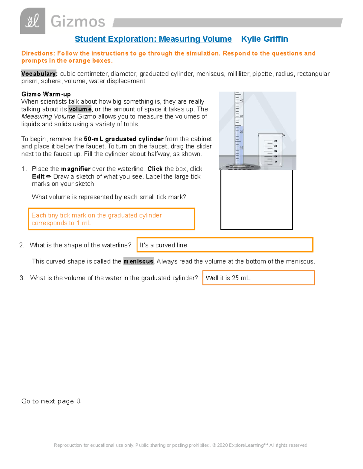 Kylie Griffin - Measuring Volume Gizmo Lab - 17006537 - Student ...