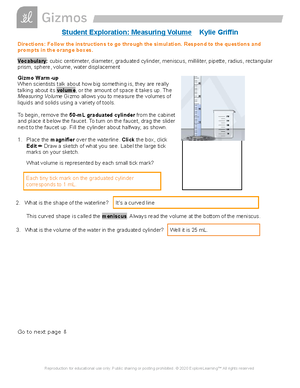 Kylie Griffin - Osmosis Gizmos Lab - 17006537 - Name: Kylie Griffin ...