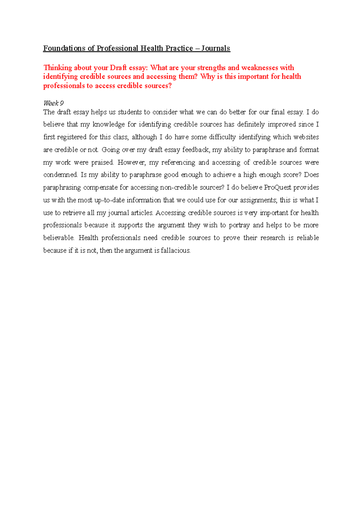 Reflection - #3 - Assignment work / Tutorial Work - Foundations of ...