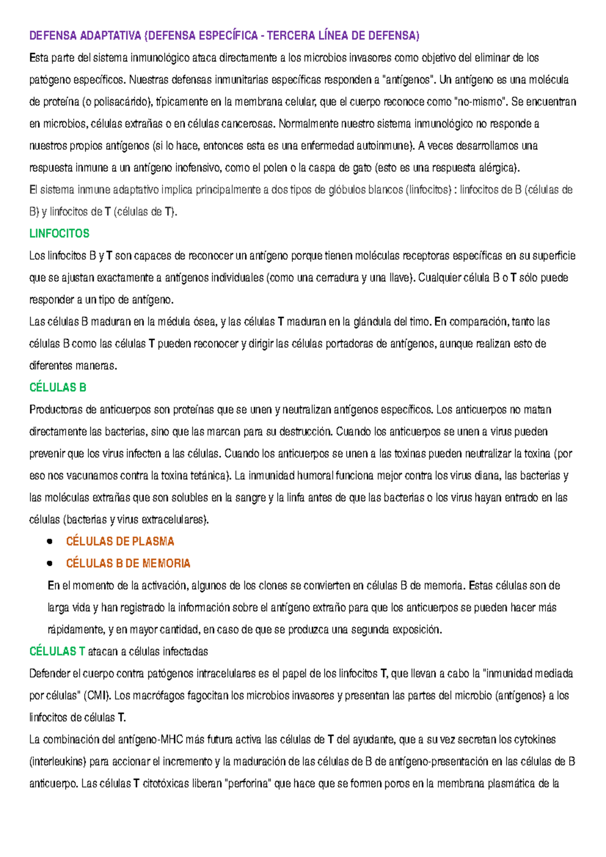 Exposición Seminario 05 - FISIO SEMINARIO - DEFENSA ADAPTATIVA (DEFENSA ...