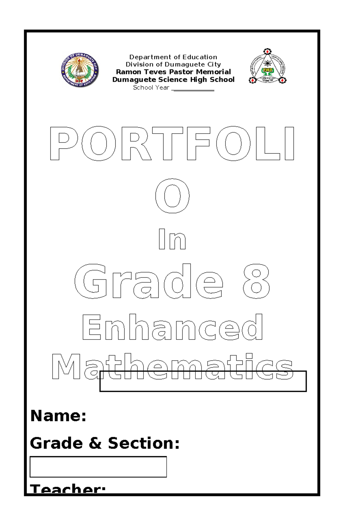 FILIPINO GRade 8 - Social Studies Grade X - PORTFOLI O In Grade 8 ...