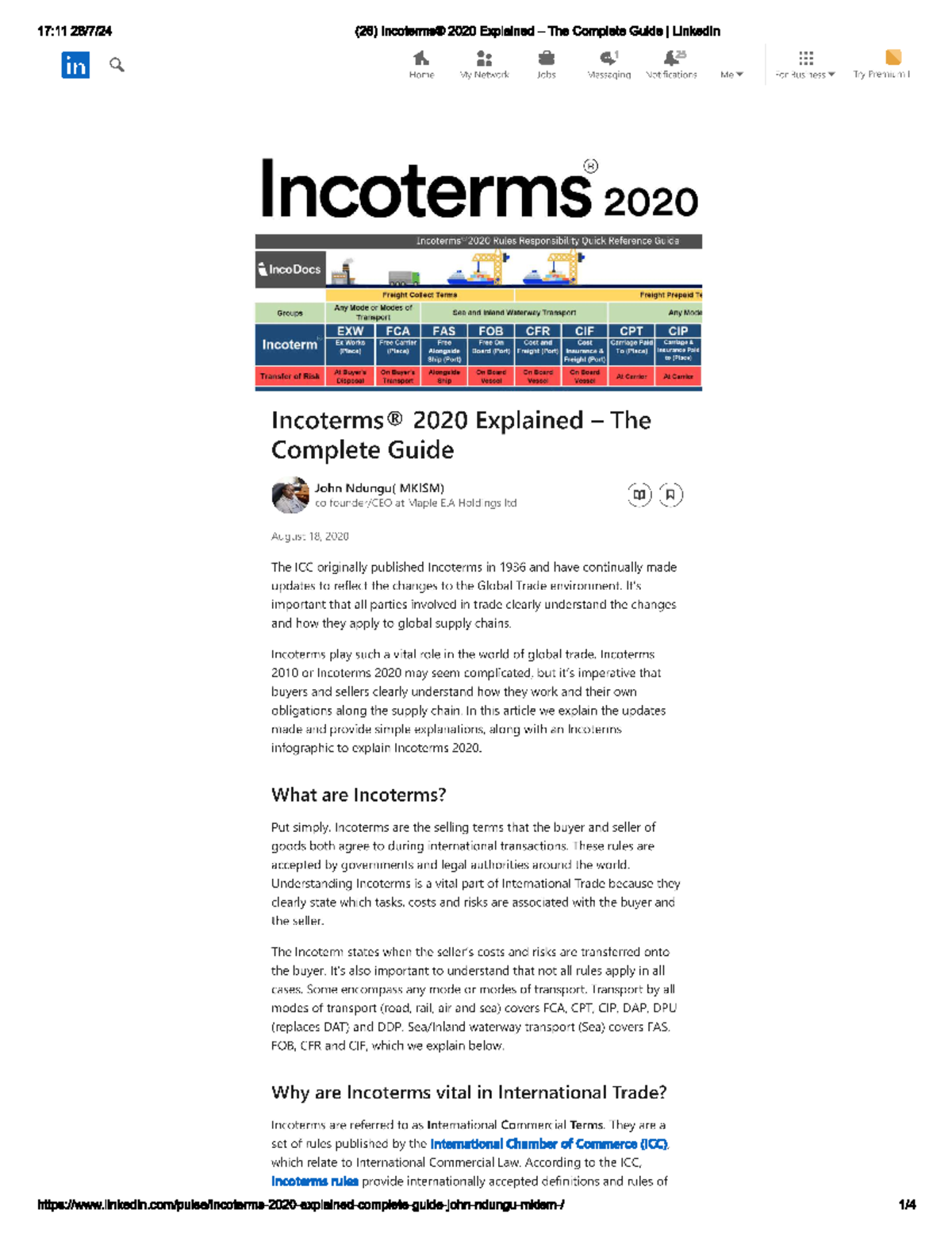 Incoterm 2020 - practice - 17:11 (26) 2020 Explained The Complete Guide ...