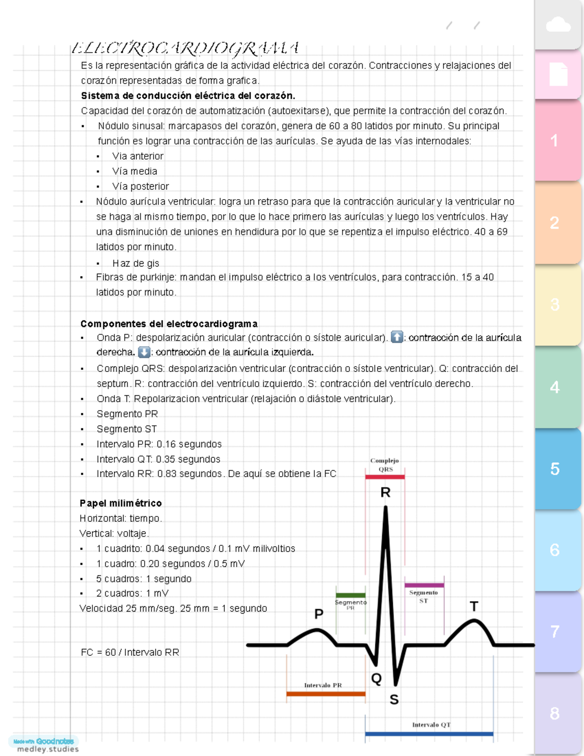Generalidades electrocardiograma - 8 7 6 5 4 3 2 1 ELECTROCARDIOGRAMA ...