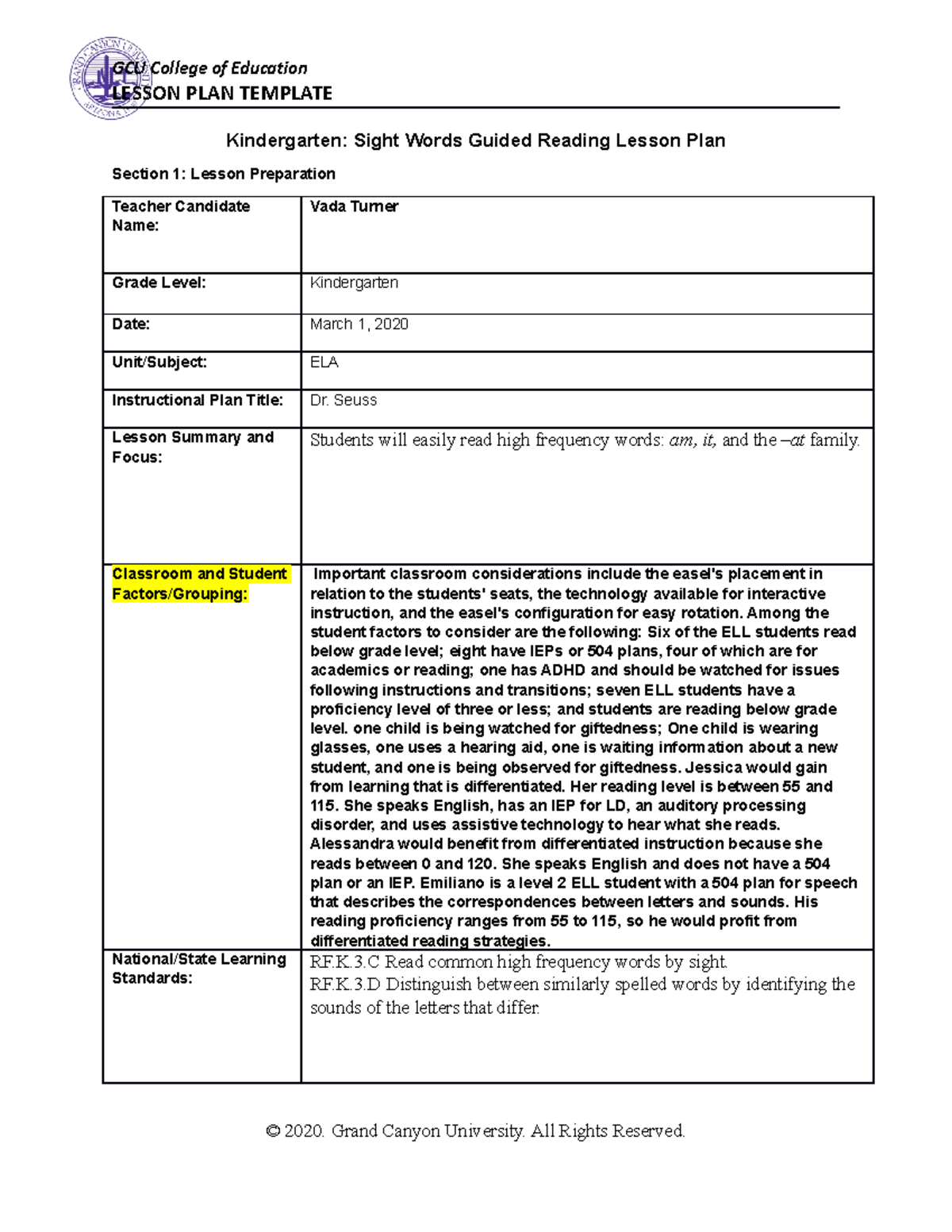 SPD-208 RS T5 Kindergarten Sight Words Guided Reading Lesson Plan ...