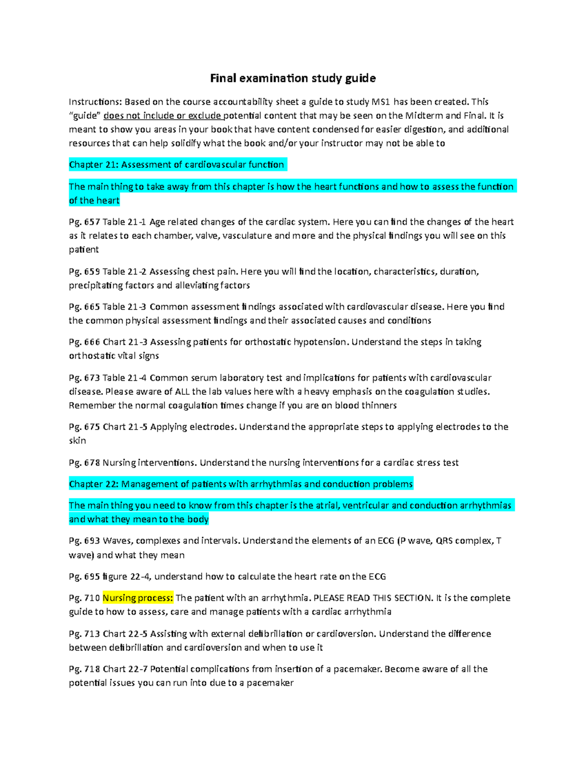 Final examination study guide - Final examination study guide ...