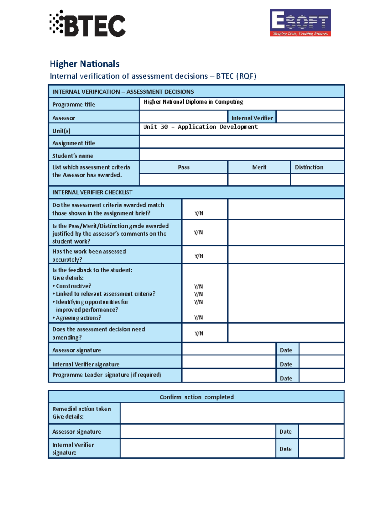 AD - 25646121 - Higher Nationals Internal verification of assessment ...