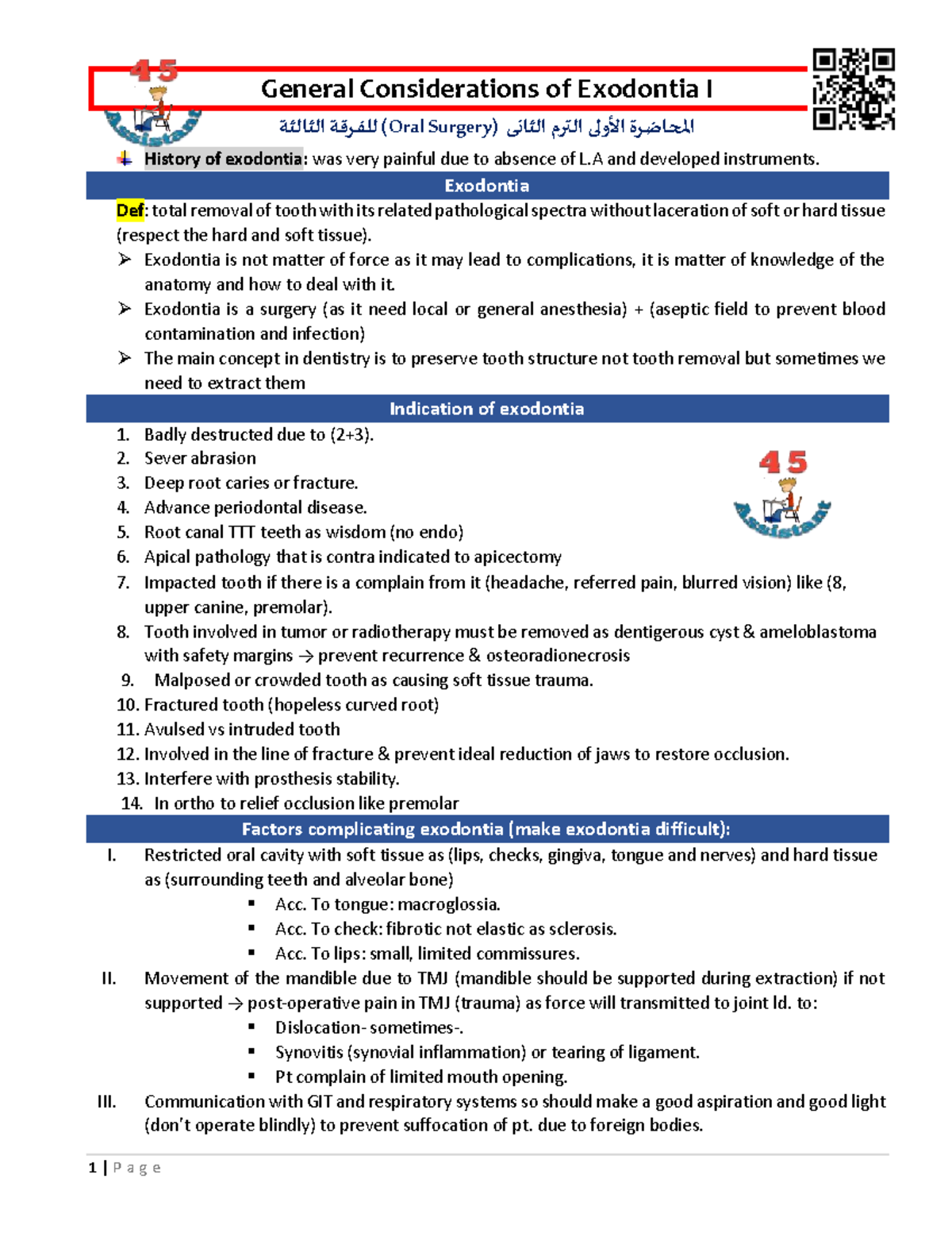 01- General Considerations of Exodontia I - General Considerations of ...