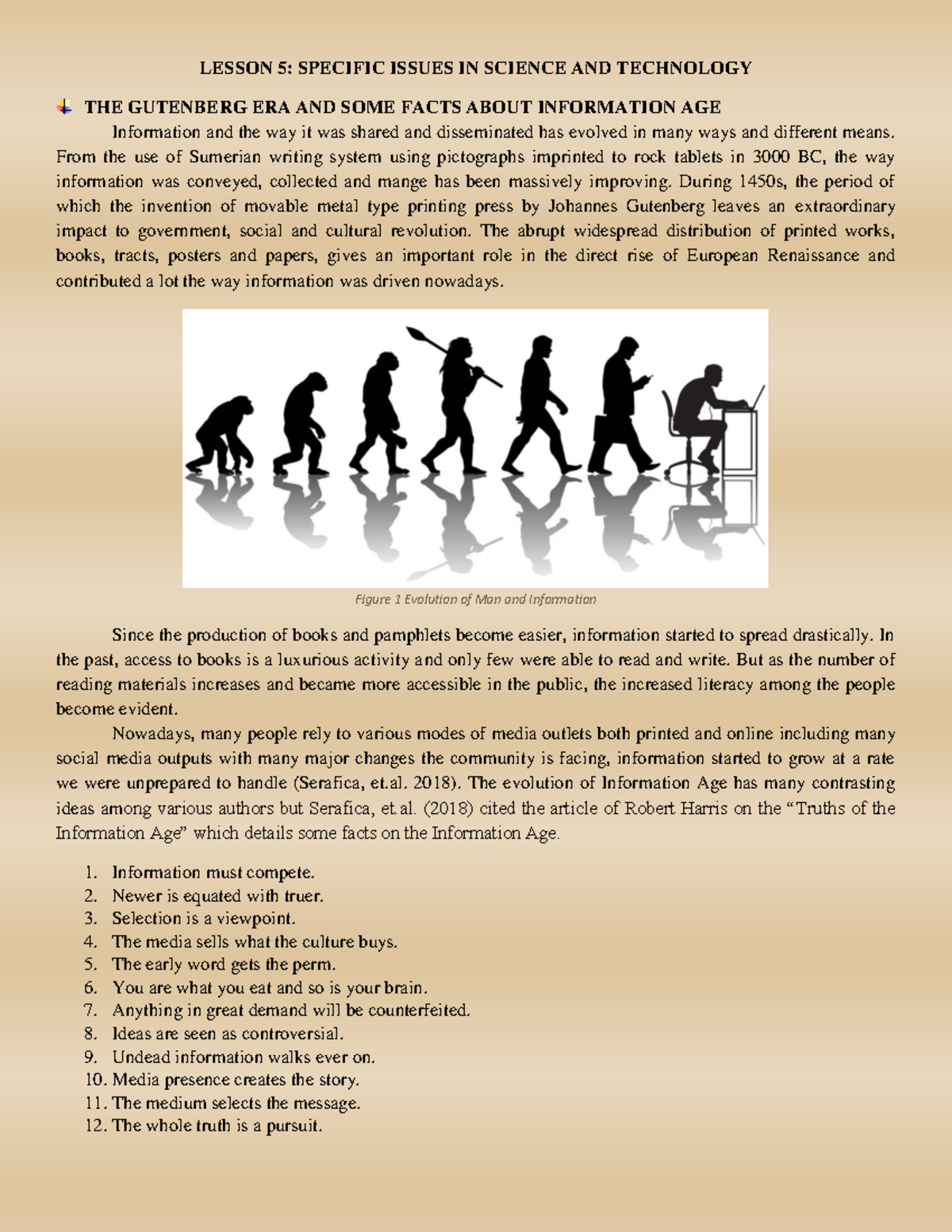Science, Technology and Society Lesson 5/11 - LESSON 5: SPECIFIC ISSUES ...