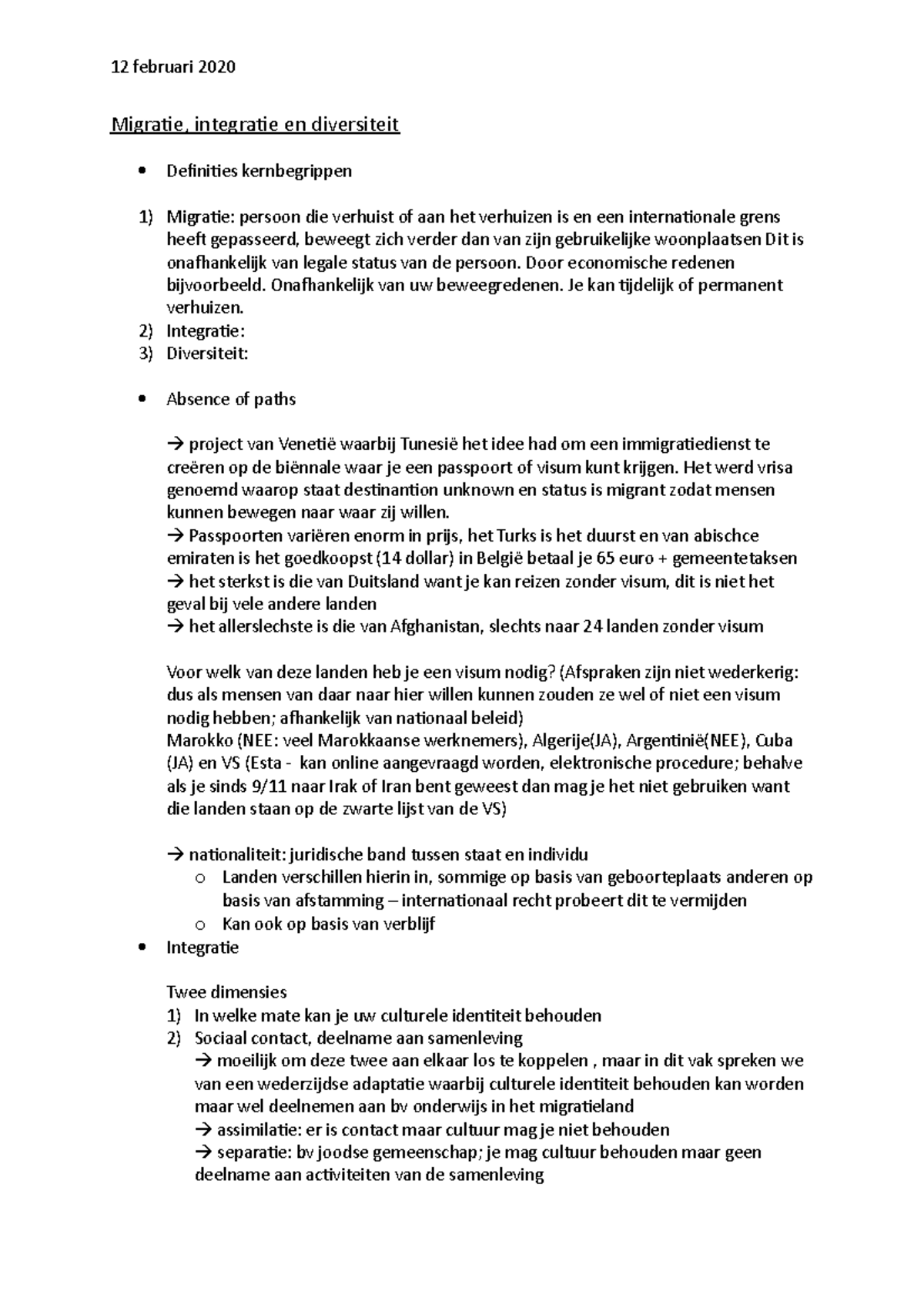 Les 1 Migratie integratie en diversiteit - Migratie, integratie en diversiteit Definities - Studocu