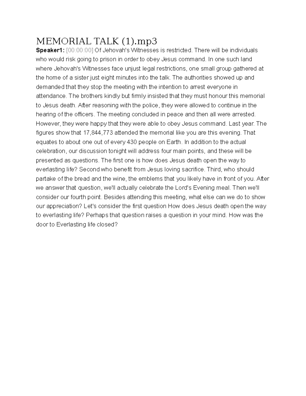 Memorial TALK 1 - Lecture Outlines - MEMORIAL TALK (1).mp Speaker1: [00 ...