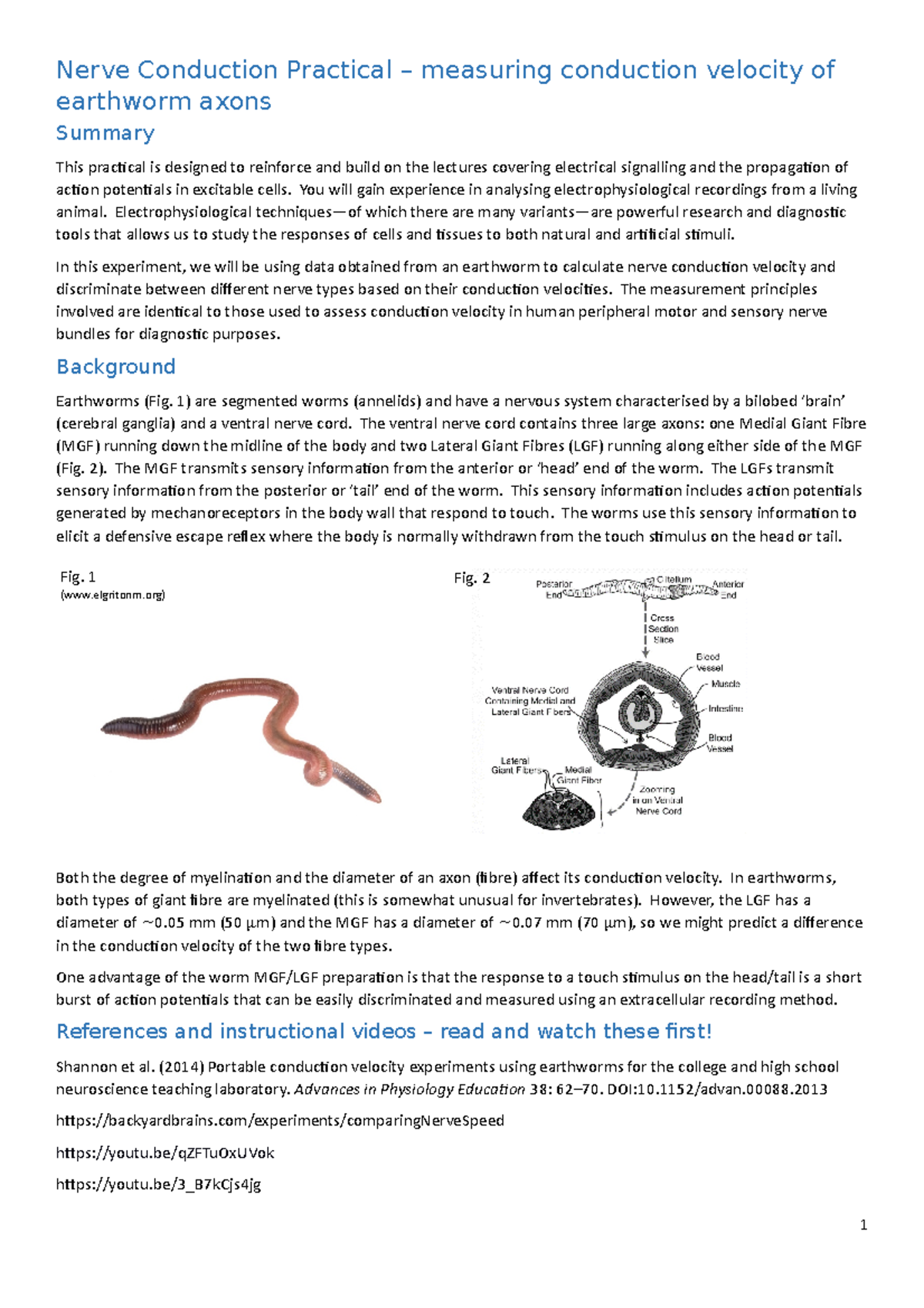 2020 - Nerve Conduction Practical - Instructions - demo data - Nerve ...