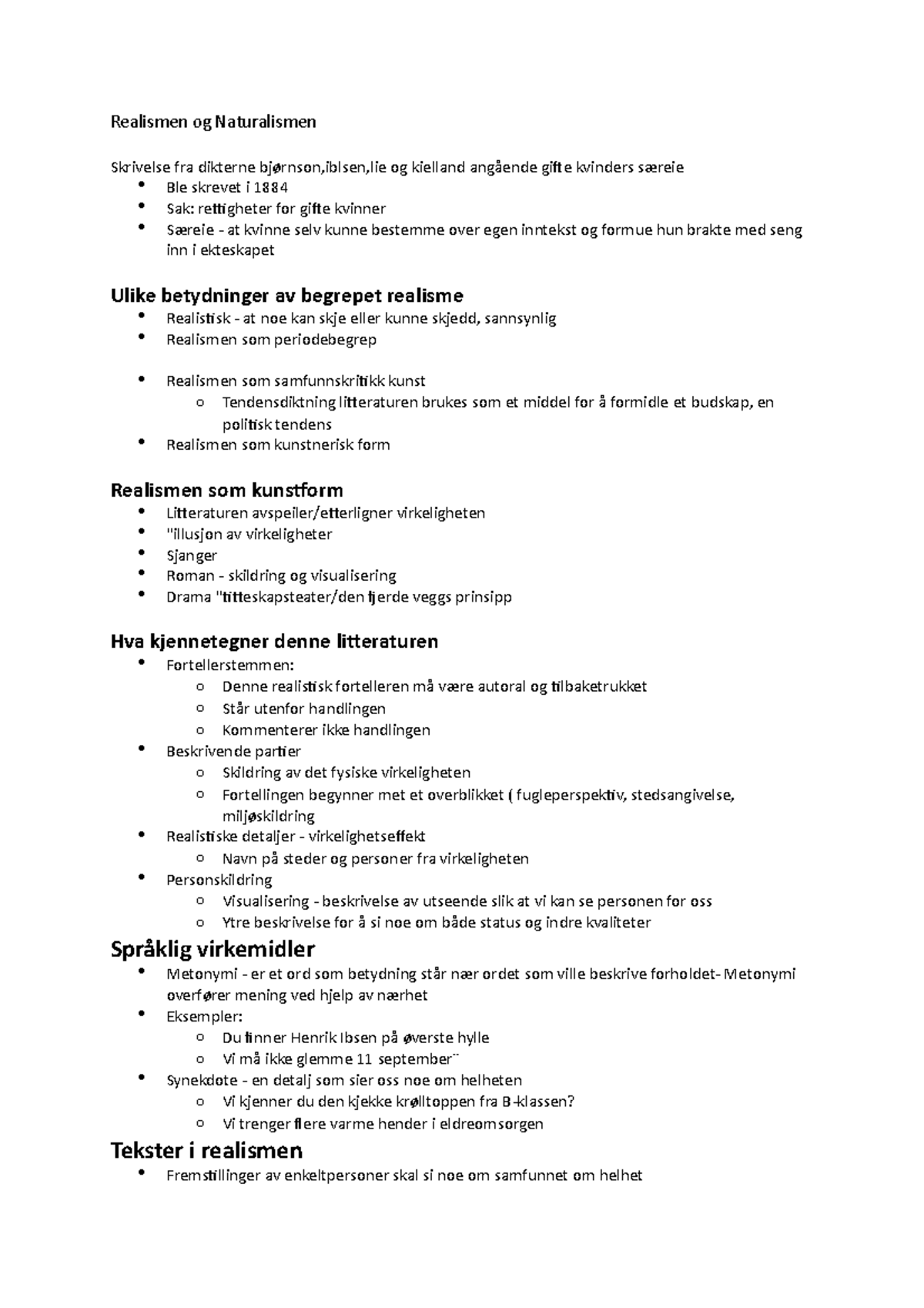 Realismen og Naturalismen - Realismen og Naturalismen Skrivelse fra ...