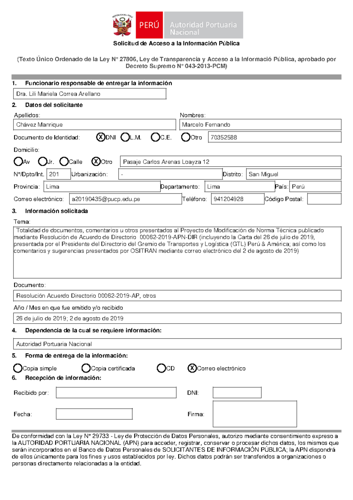 Marcelo Fernando - bnbnbn - Solicitud de Acceso a la Información ...