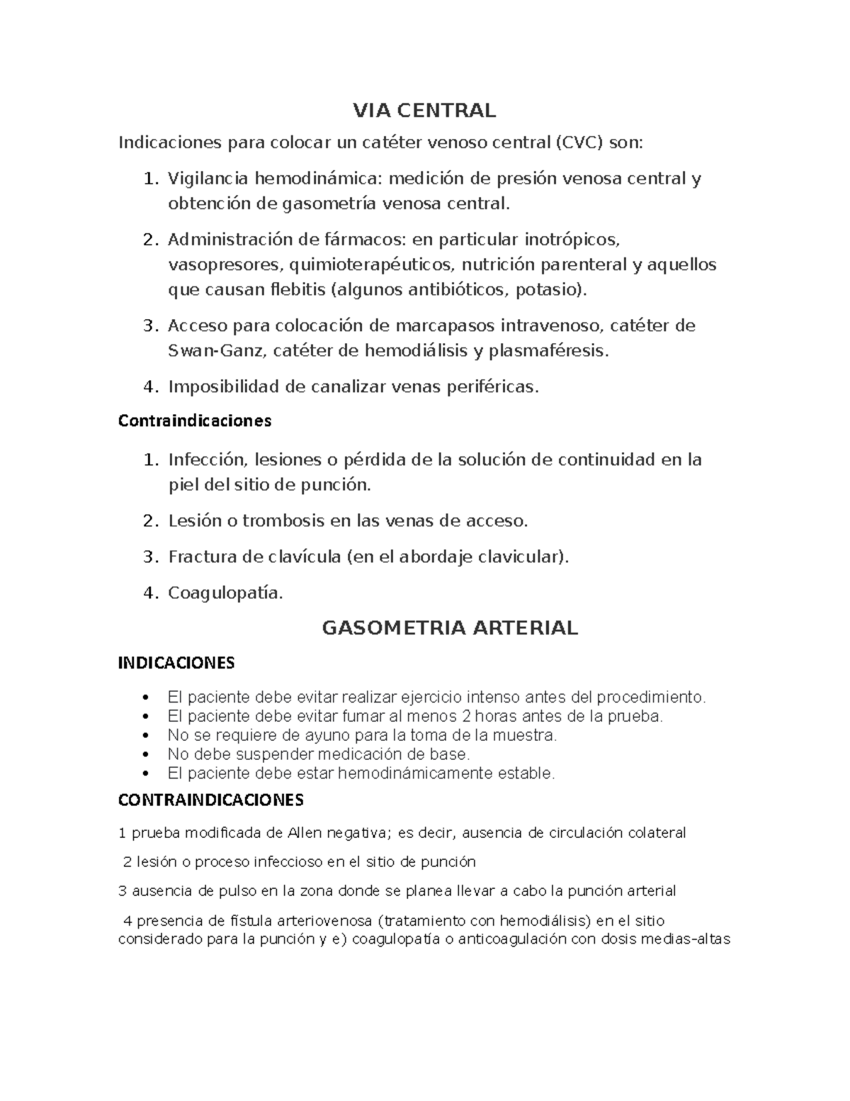 VIA Central - VIA CENTRAL Indicaciones para colocar un catéter venoso ...