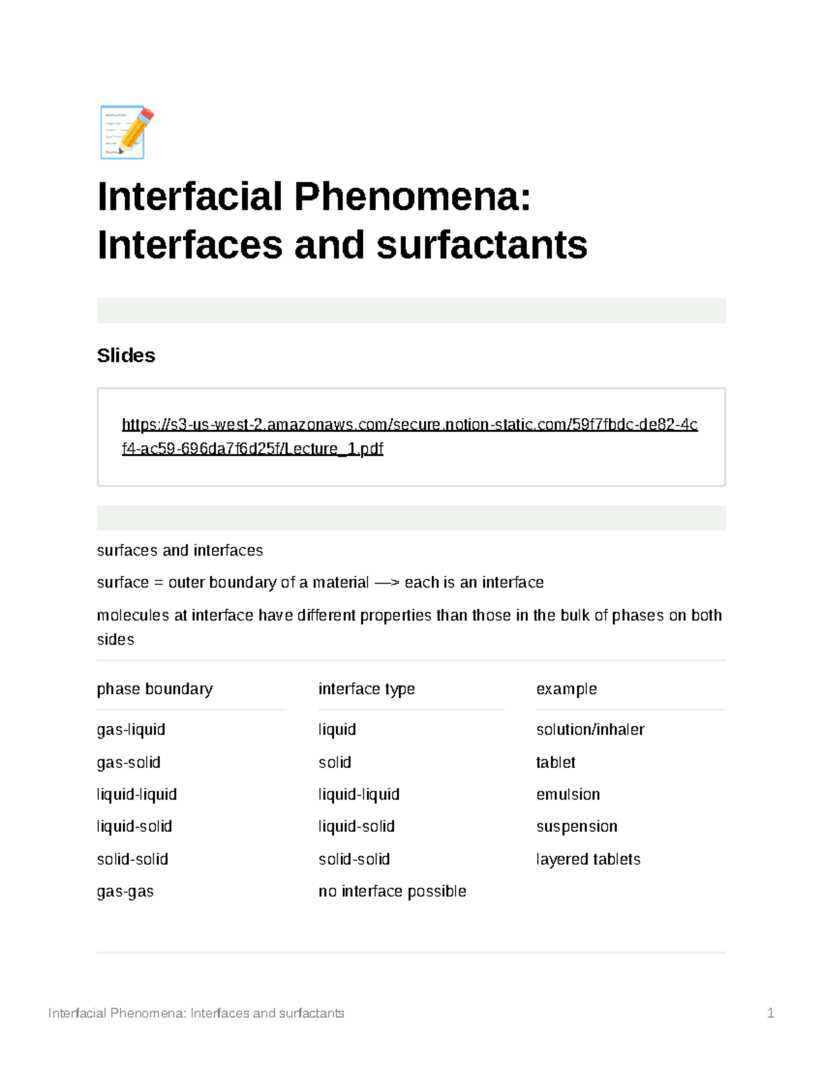 Interfacial phenomena - Ë Interfacial Phenomena: Interfaces and ...