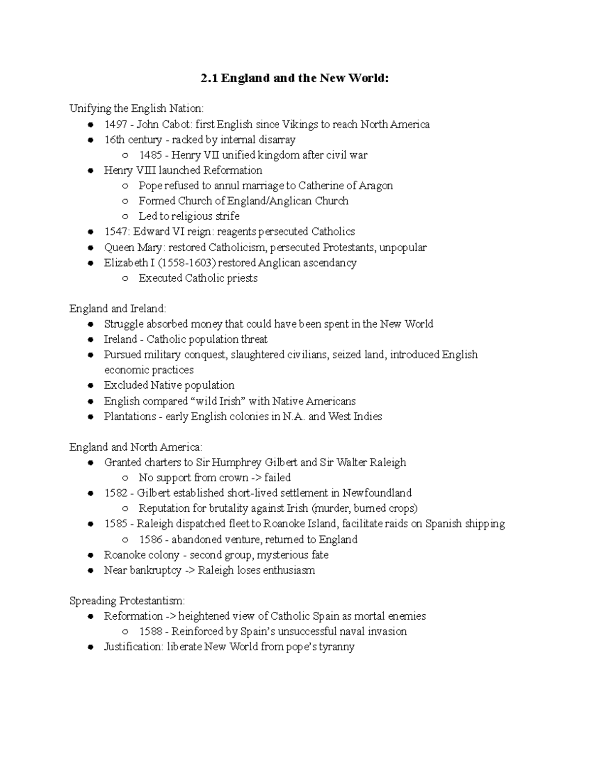 England and the New World copy - 2 England and the New World: Unifying ...
