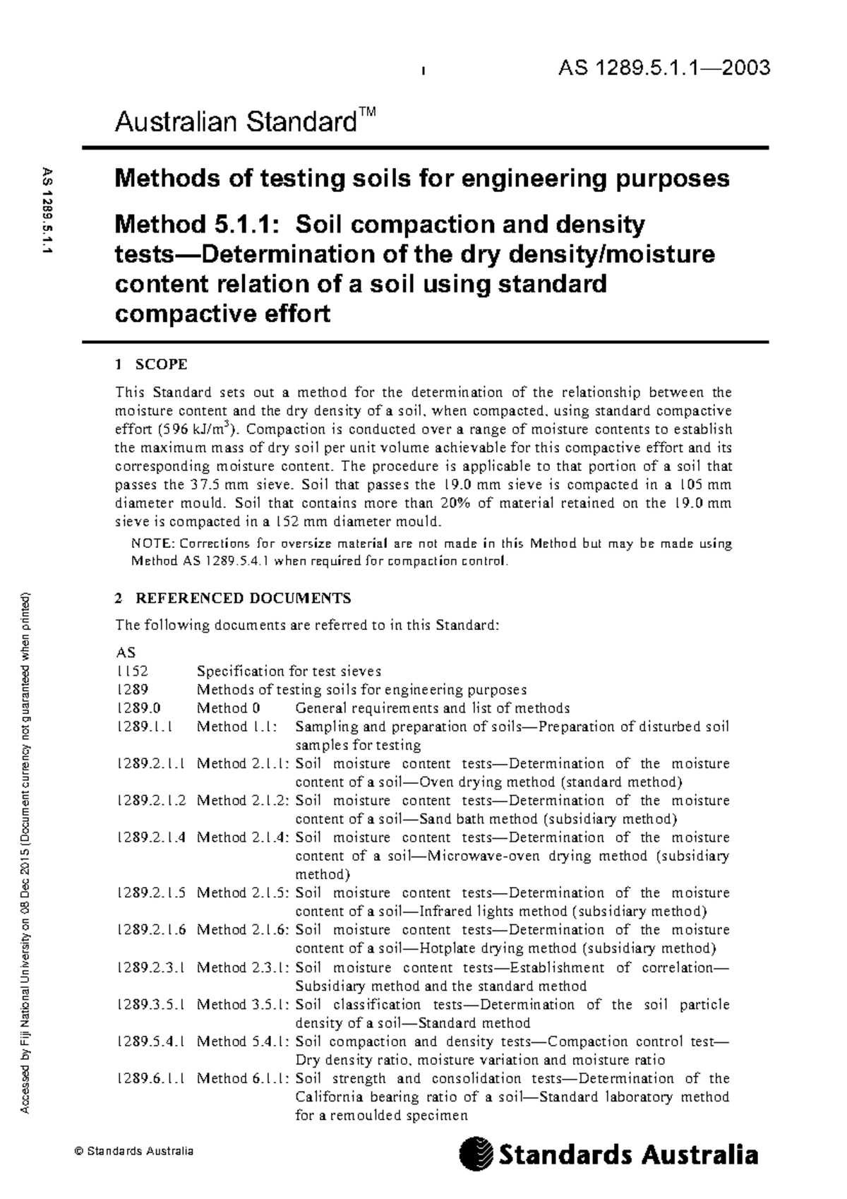 Compaction Test - lab manuals - © Standards Australia Australian ...