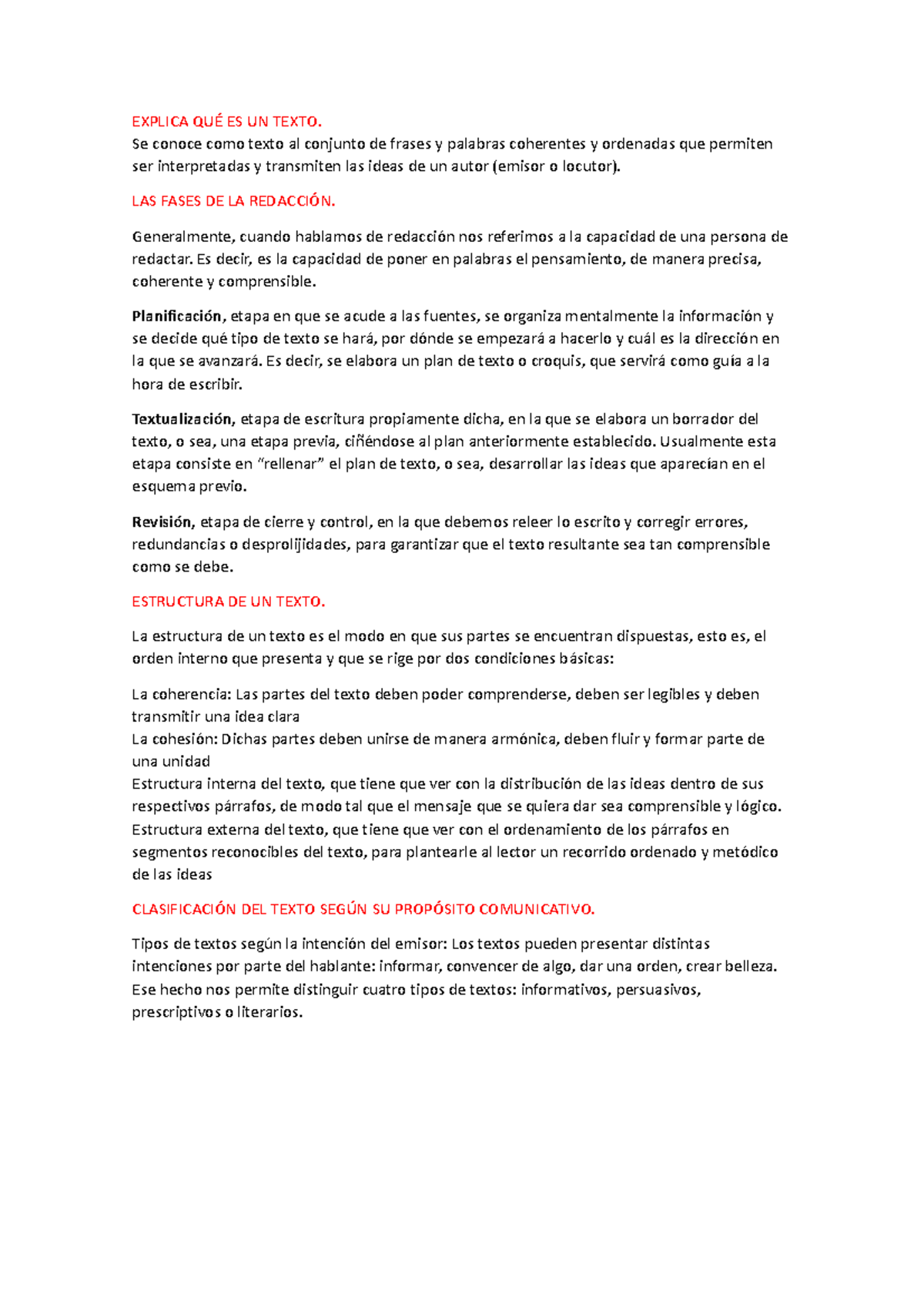 Texto - EXPLICA QUÉ ES UN TEXTO. Se conoce como texto al conjunto de ...