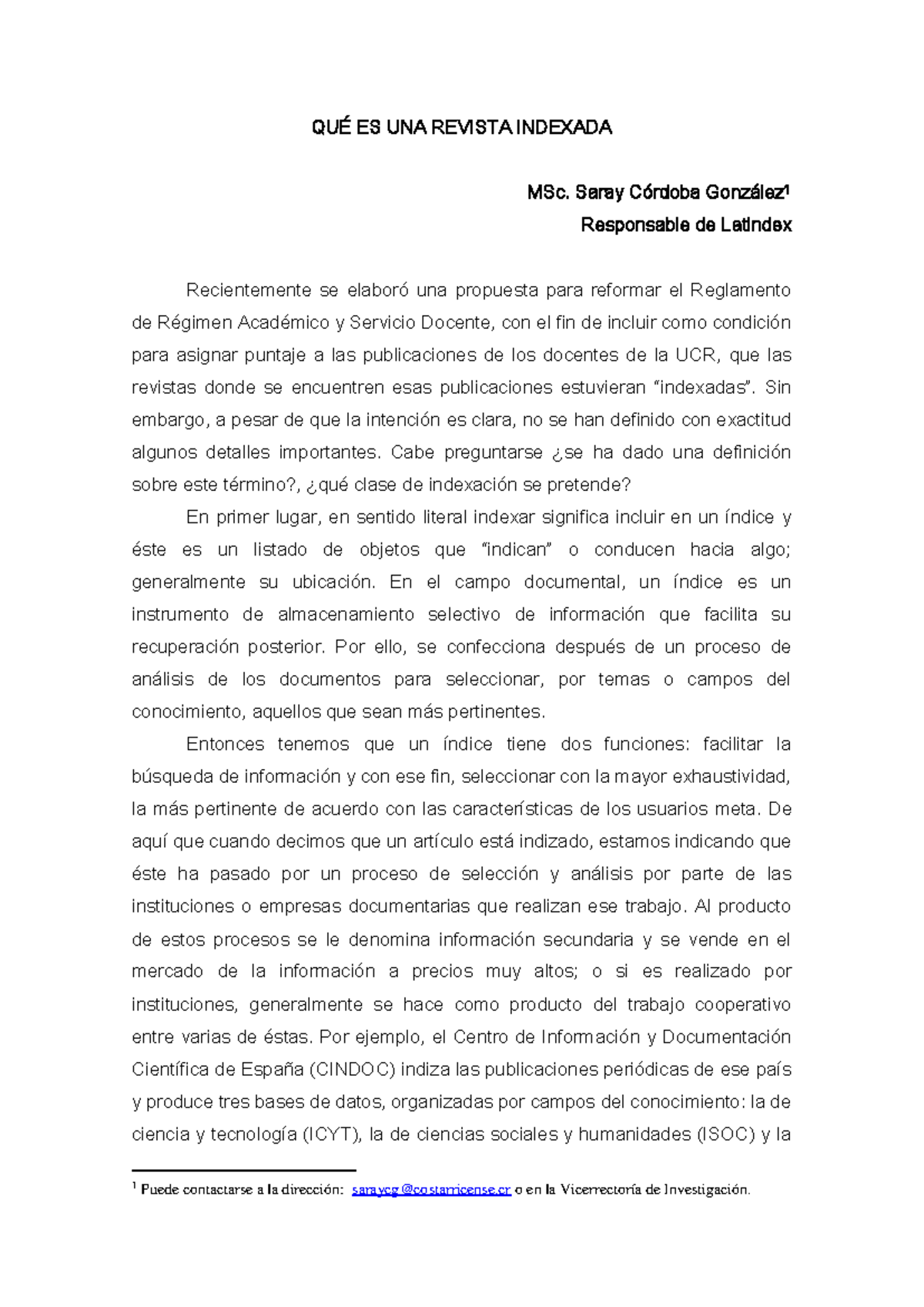 QUÉ ES UNA Revista Indexada 240407 170527 - QUÉ ES UNA REVISTA INDEXADA ...