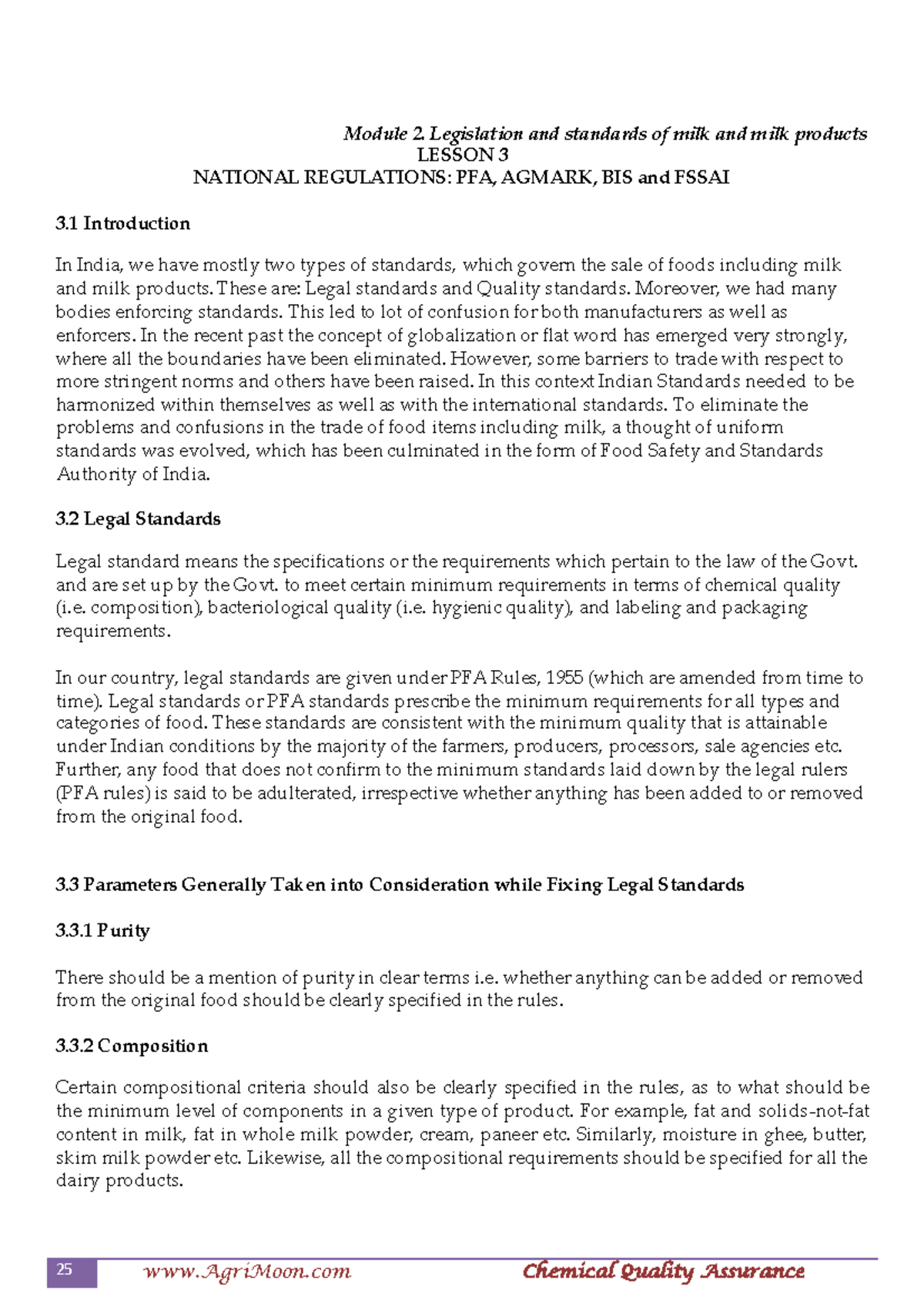 Lesson 3 - Module 2. Legislation and standards of milk and milk ...