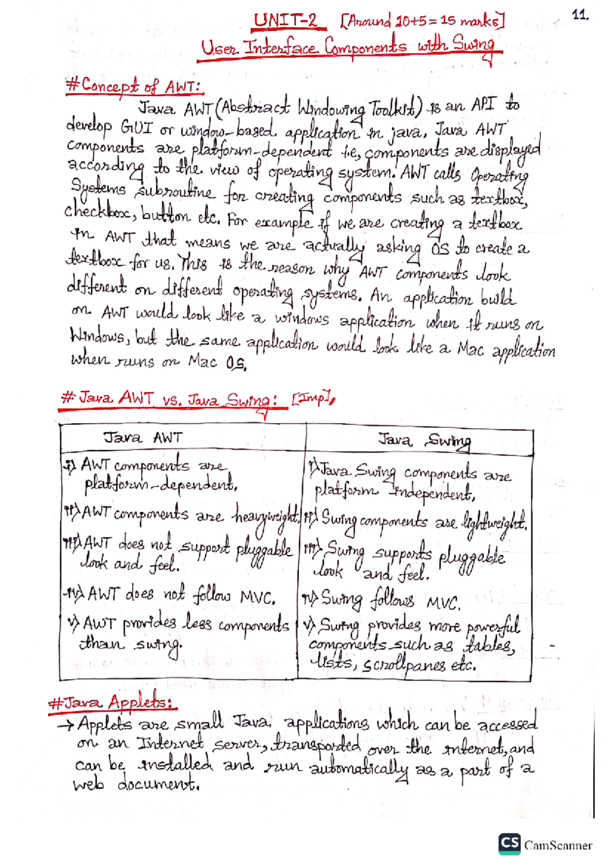 User Interface Components With Swing 11 User Interface Components With Swing Concept Of Awt