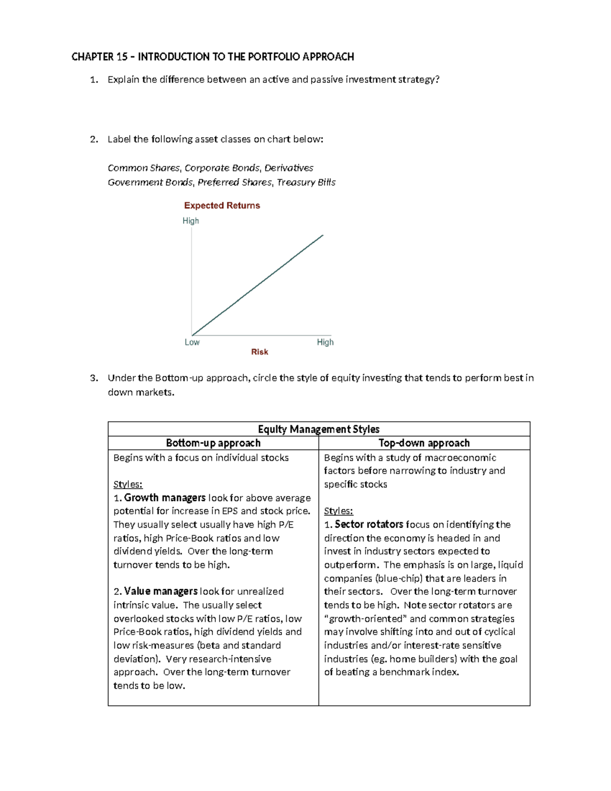Chapter 15 Handout - it's for the securities - CHAPTER 15 ...