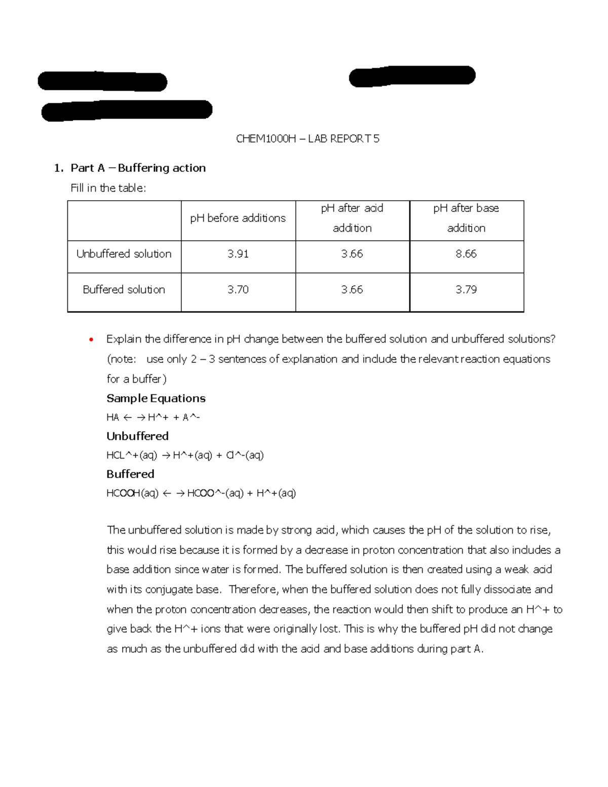 Chem1000-Lab5-Report 2017 - Name: Jordan Walter Student #: 0614537 ...