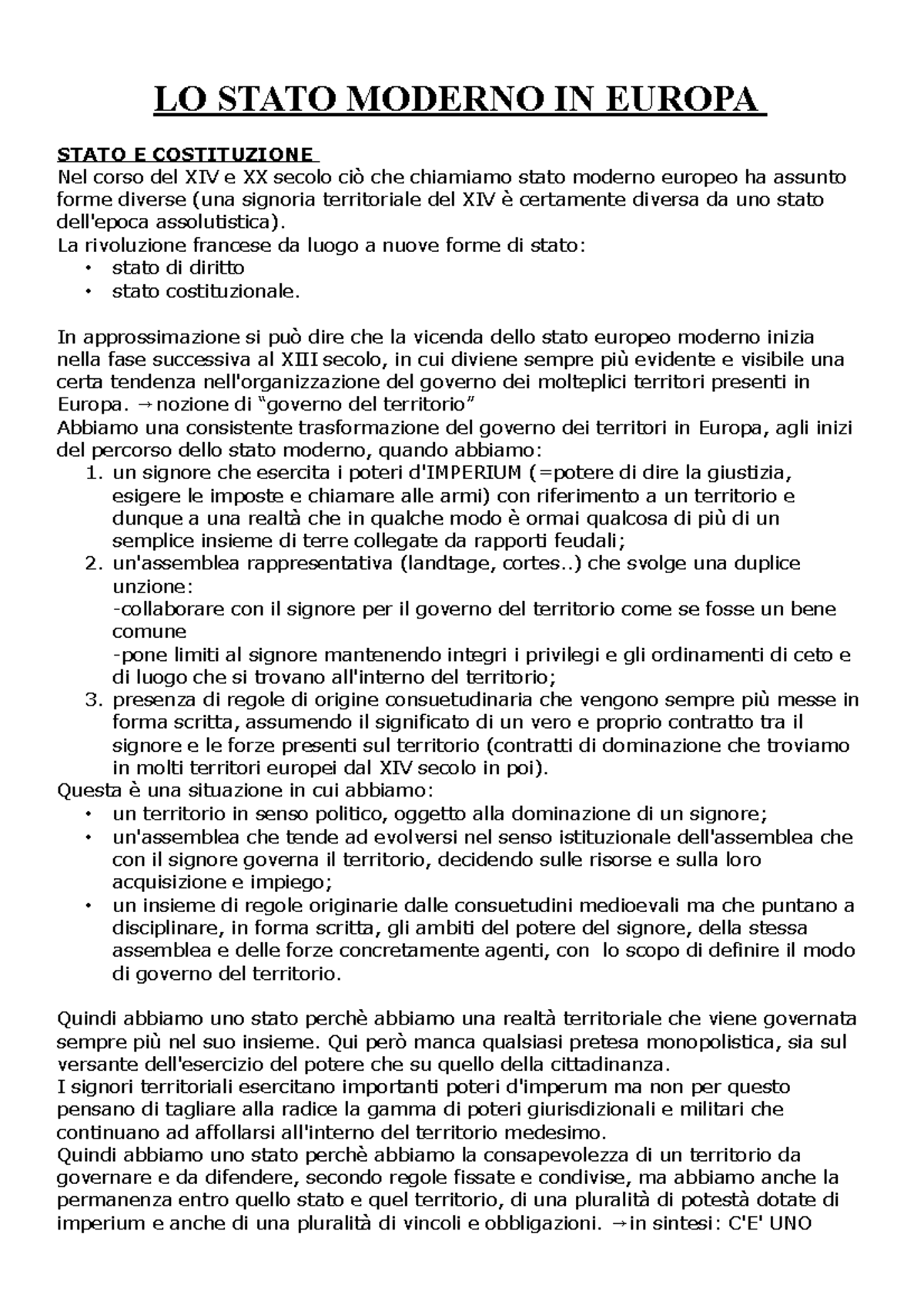 Lo stato moderno in europa - LO STATO MODERNO IN EUROPA STATO E ...