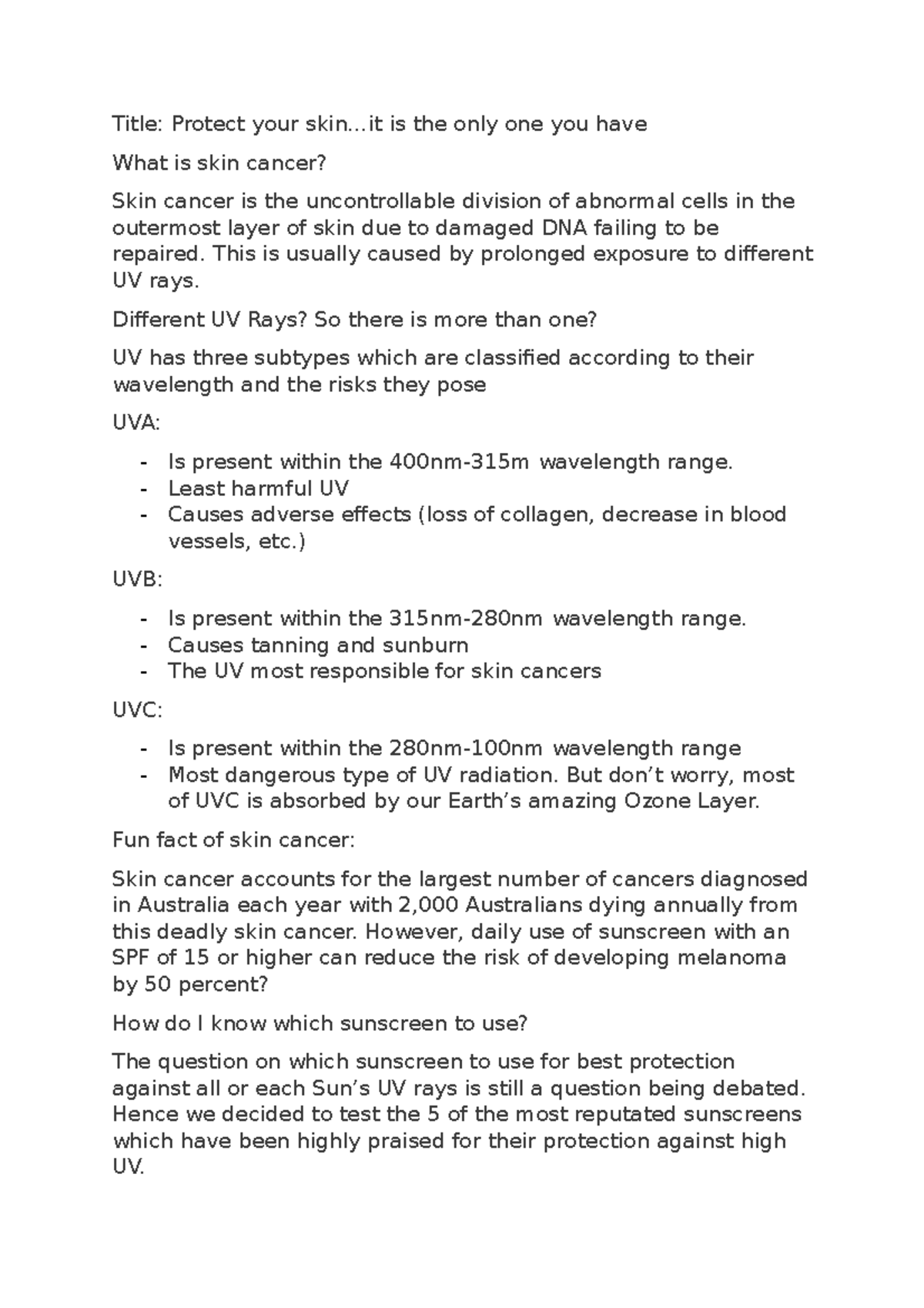 Major Post Lab - The infographic i did for my post lab. It is on the 4th experiment: UV Spectrum ...