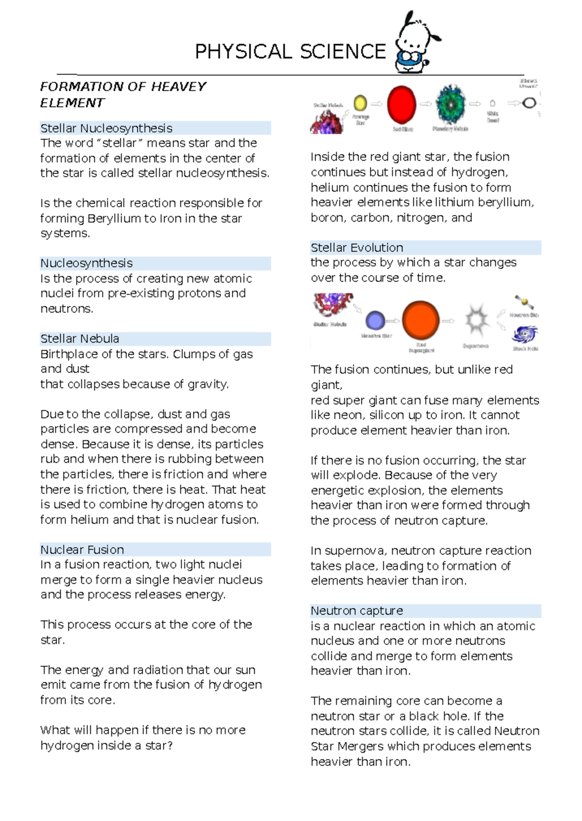 Formation OF Heavey Element - FORMATION OF HEAVEY ELEMENT Stellar ...