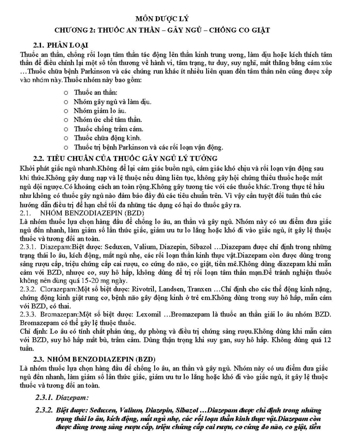 Tom tat mon Duoc ly (67) - Bai giang mon Duoc ly - MÔN DƢỢC LÝ CHƢƠNG 2 ...