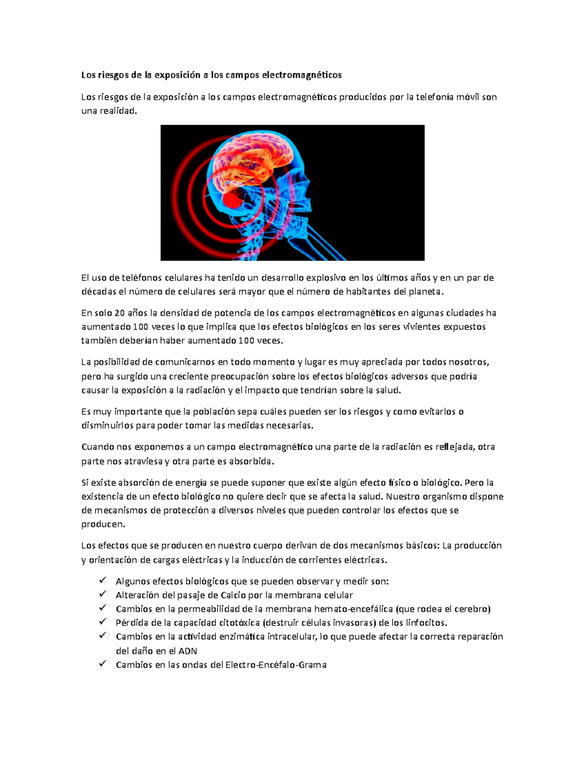 Los Riesgos De La Exposición A Los Campos Electromagnéticos Los