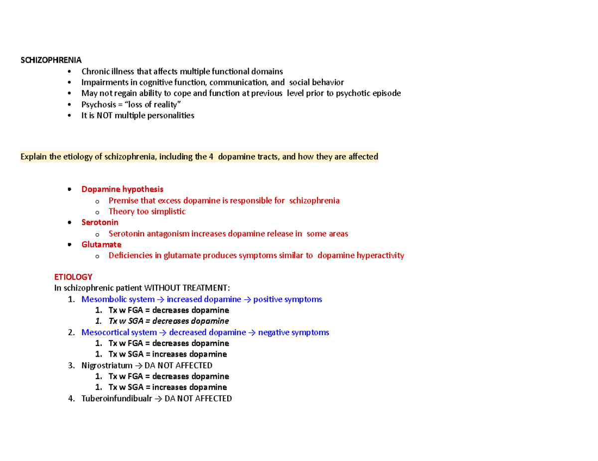 Psychosis and Schizophrenia Part 1 - SCHIZOPHRENIA Chronic illness that ...