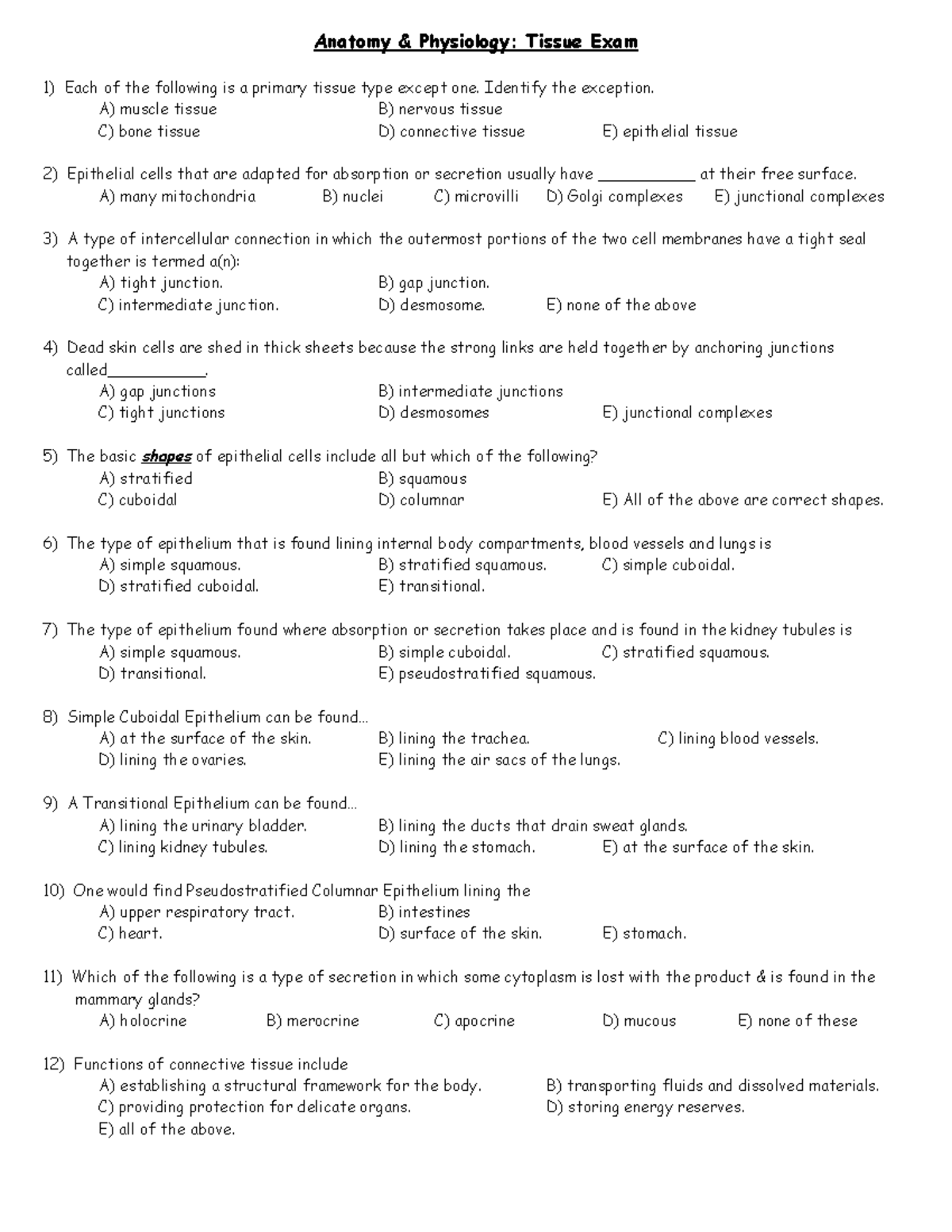 Tissue exam chamblee - Tis assignment was meant for the students for ...