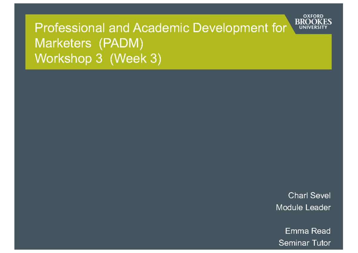 WEEK 3 -Francis mulledy - Professional and Academic Development for ...
