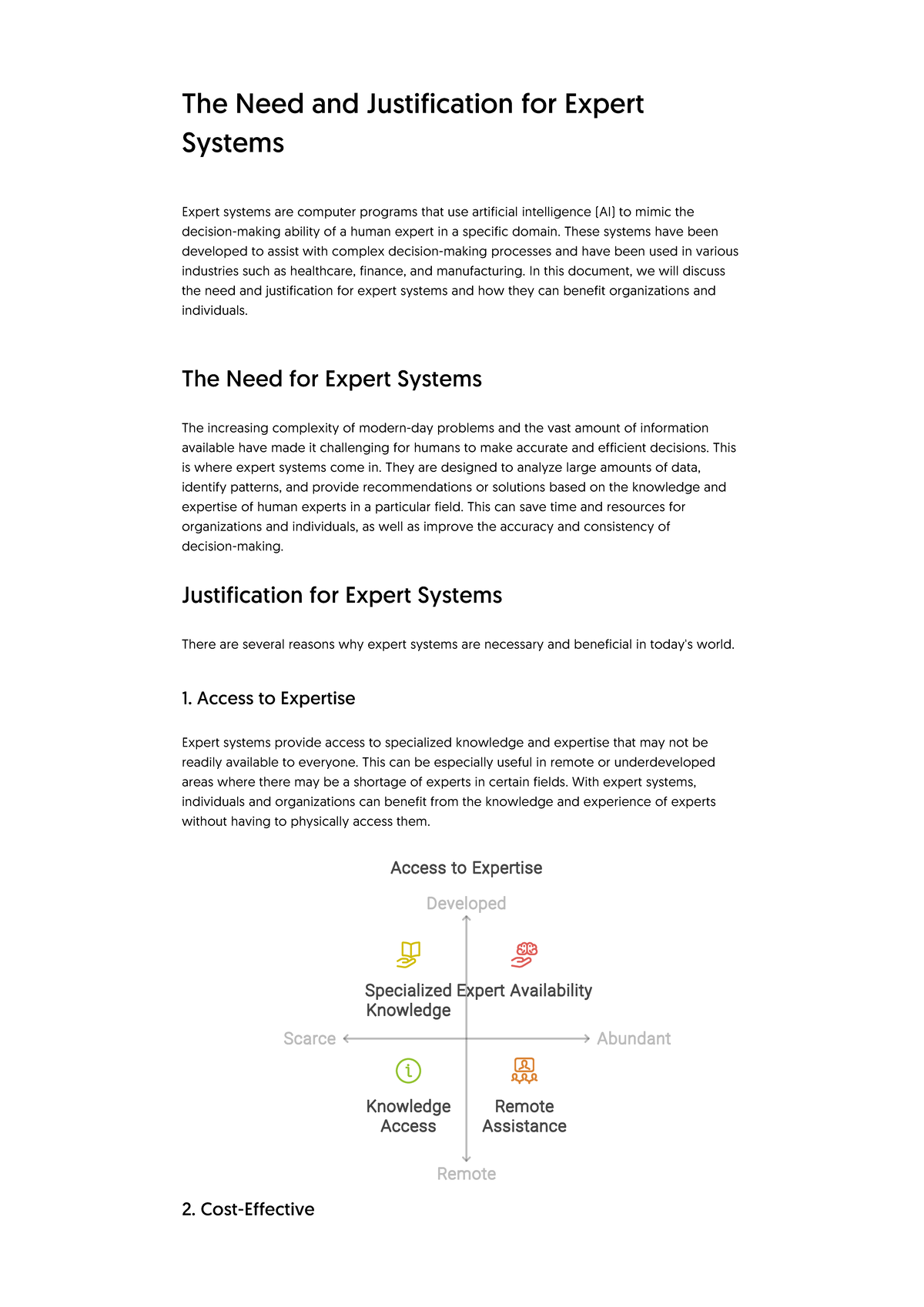 The Need and Justification for Expert Systems - The Need and ...