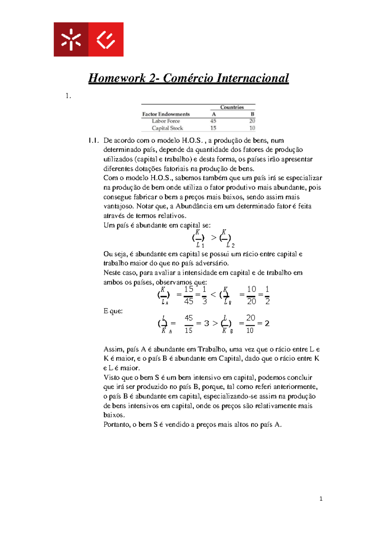 Homewor 2 Comércio - Warning: TT: undefined function: 32 Homework 2- Comércio Internacional 1 ...
