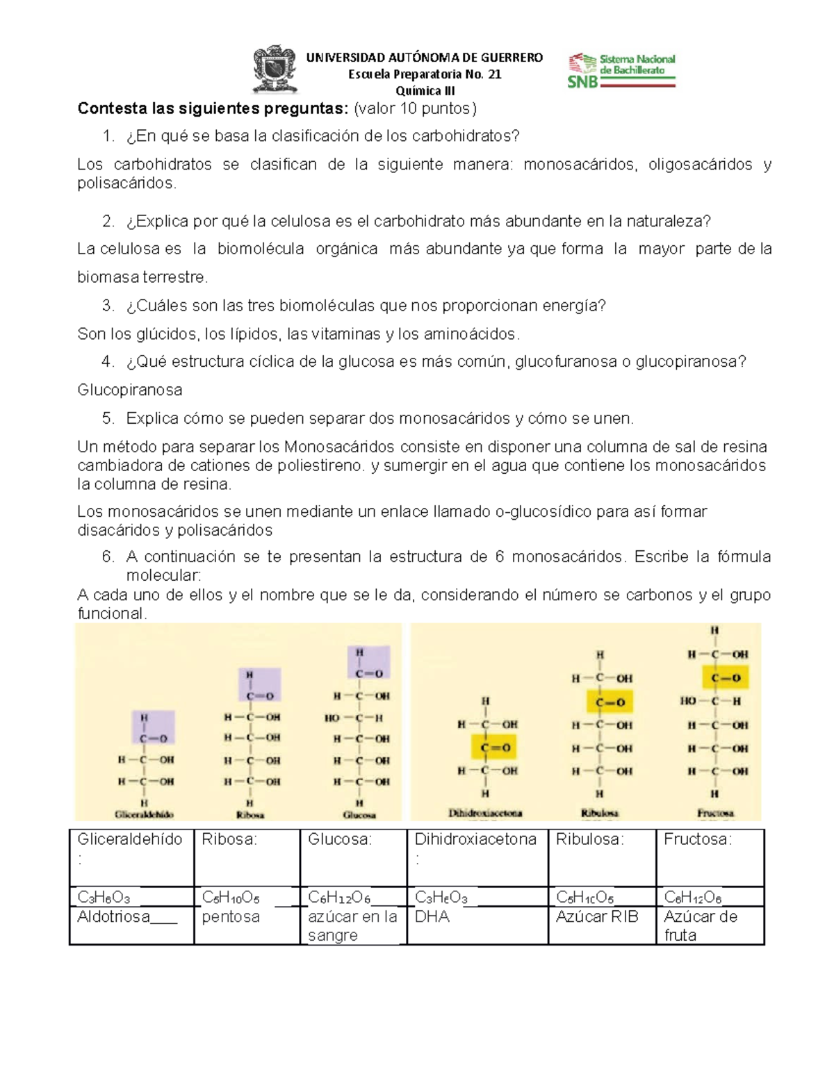 Actividad 8 Carbohidratos, Actividad 9 Carbohidratos, ACTIVIDAD 8 ...