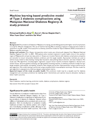 Development and validation of a risk prediction model for diabetic ...